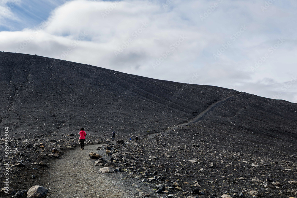 A crater of Krafla volcano at Myvatn, the north part in Iceland. Stock ...