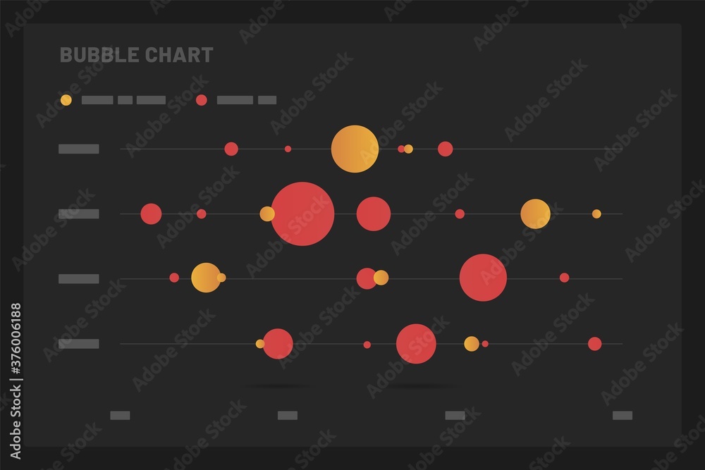 Bubble Chart. Elements of infographics on a dark background. Use in ...