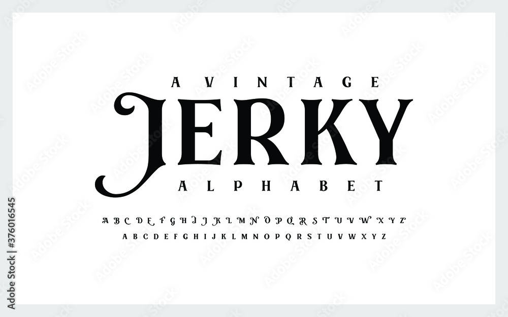 Vintage and classic display alphabet. Vector illustration of font set ...