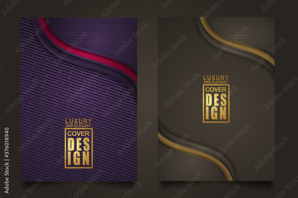 Set cover design template with Luxury and elegant flow lines overlap ...