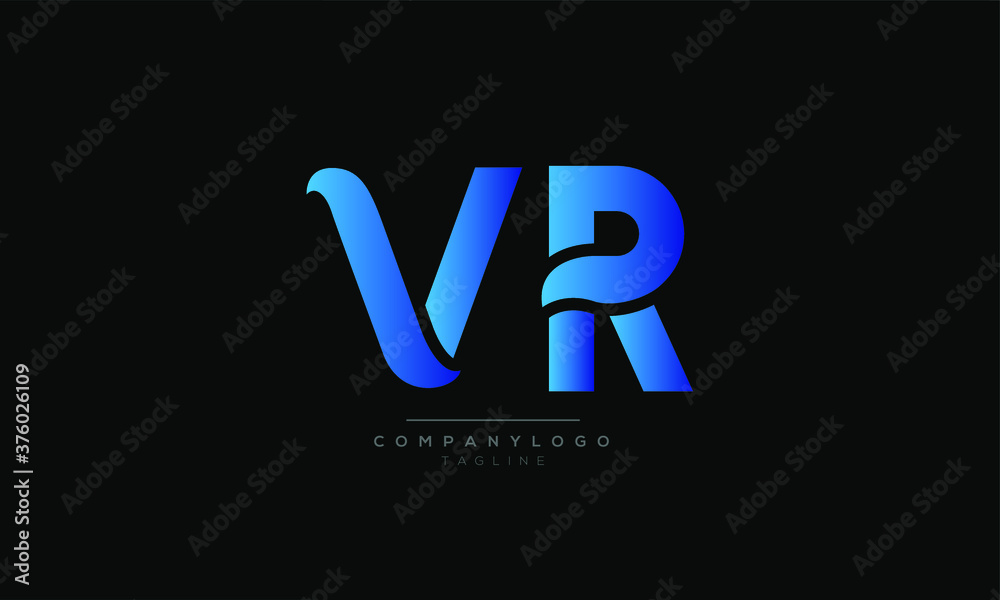 VR initials monogram letter text alphabet logo design Stock Vector ...