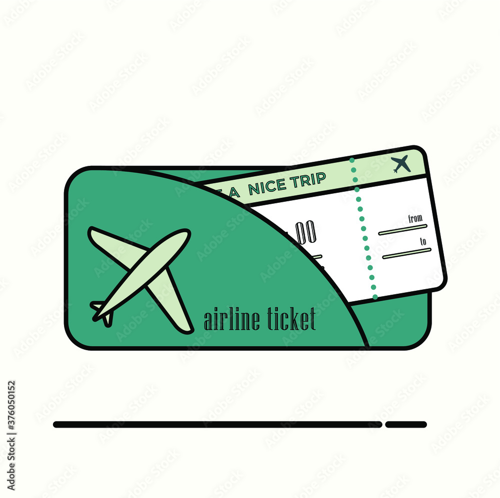 Airline Ticket Line Art Icon Airline Boarding Pass Ticket Vector
