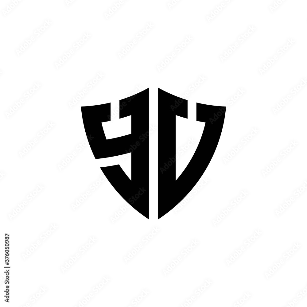 YU monogram logo with shield shape design template Stock Vector | Adobe ...