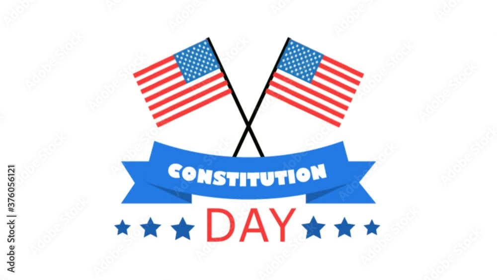 Constitution Day greeting card animation. In United States it is ...