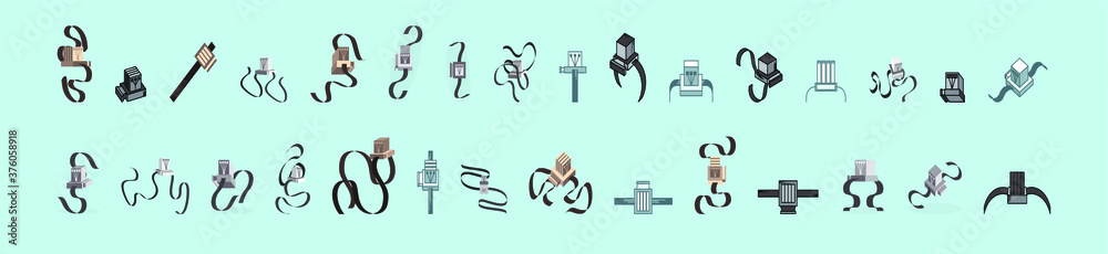 set of tefillin cartoon icon design template with various models ...
