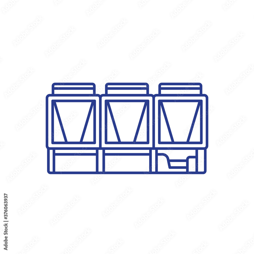 chiller, cooling system line vector art Stock Vector | Adobe Stock