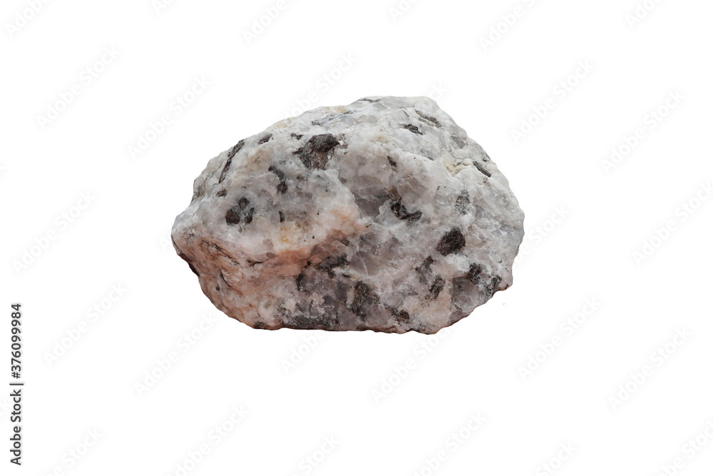 Granite stone isolated on white background, Granite is a common type of ...