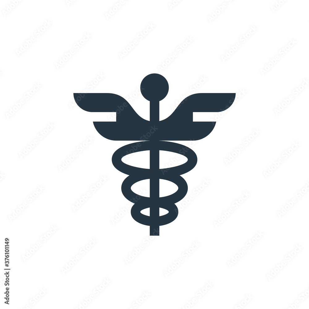 caduceus symbol icon. Glyph caduceus symbol icon for website design and mobile, app development ...