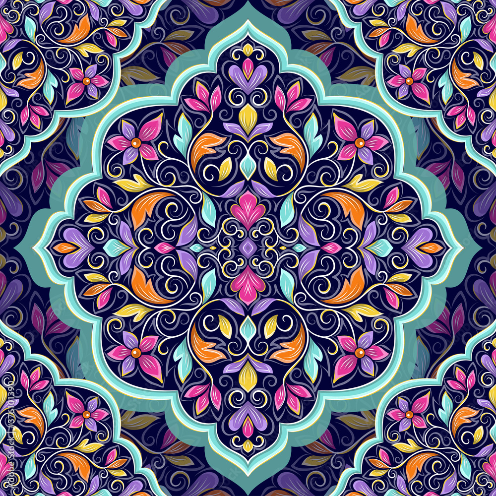 Indian Wallpaper Pattern Purple