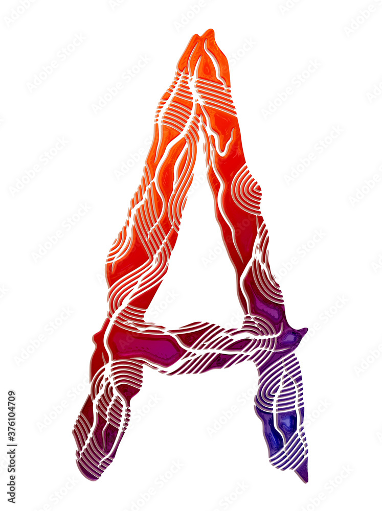 Gradient decorative font isolated on white background.Uppercase art ...