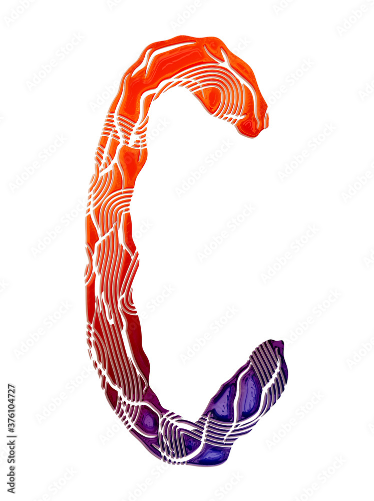 Gradient decorative font isolated on white background.Uppercase art ...