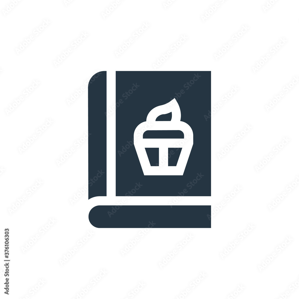 recipe book icon. Glyph recipe book icon for website design and mobile ...