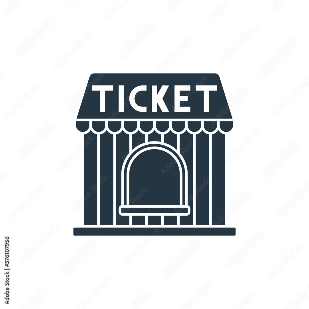 ticket shop icon. Glyph ticket shop icon for website design and mobile ...