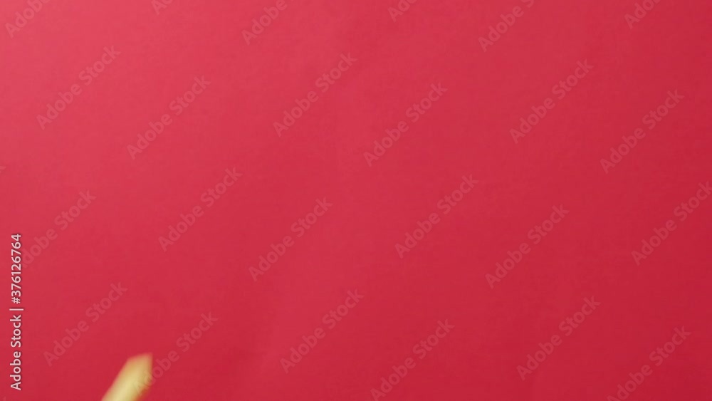 Flying fries in the air on a pink background. Fries are falling, flying ...