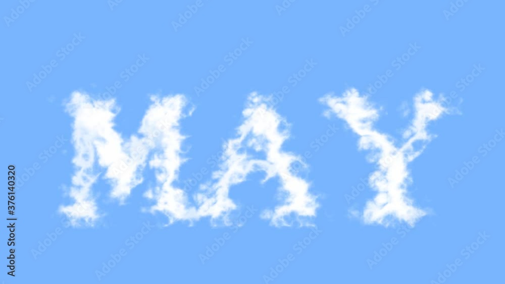 May cloud text effect sky isolated background. animated text effect ...