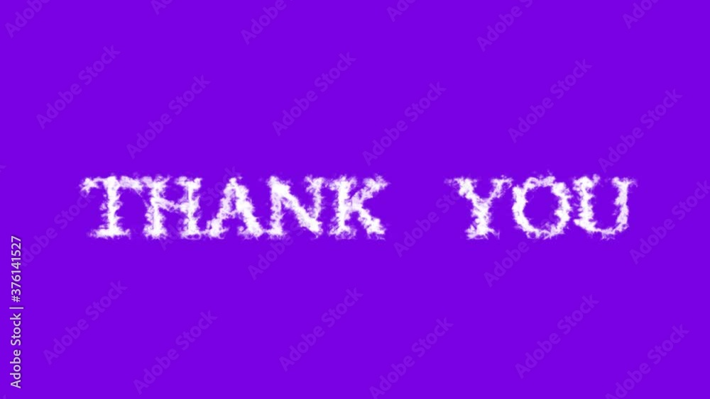 Thank You cloud text effect violet isolated background. animated text ...