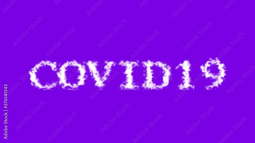 Covid19 cloud text effect violet isolated background. animated text effect with high visual ...