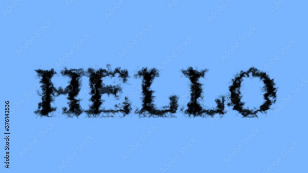 Hello smoke text effect sky isolated background. animated text effect ...