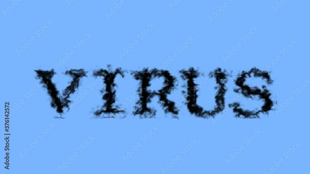 Virus smoke text effect sky isolated background. animated text effect ...