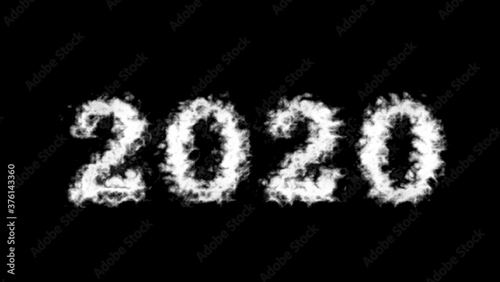 2020 cloud text effect black isolated background. animated text effect ...