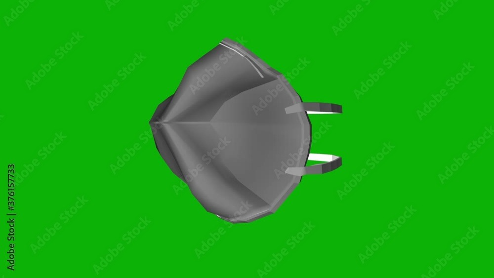 360 Rotation Of Respiratory Safety Mask 3D Animation On Green Screen ...