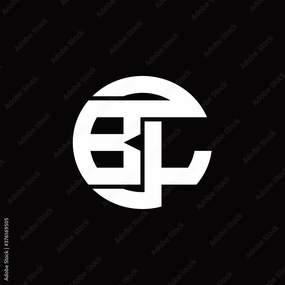 BL Logo monogram with rounded line swipe design template Stock Vector ...