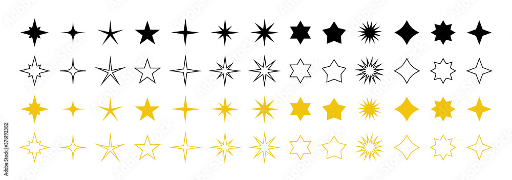 Star icon set. Vector symbols star isolated on white background ...