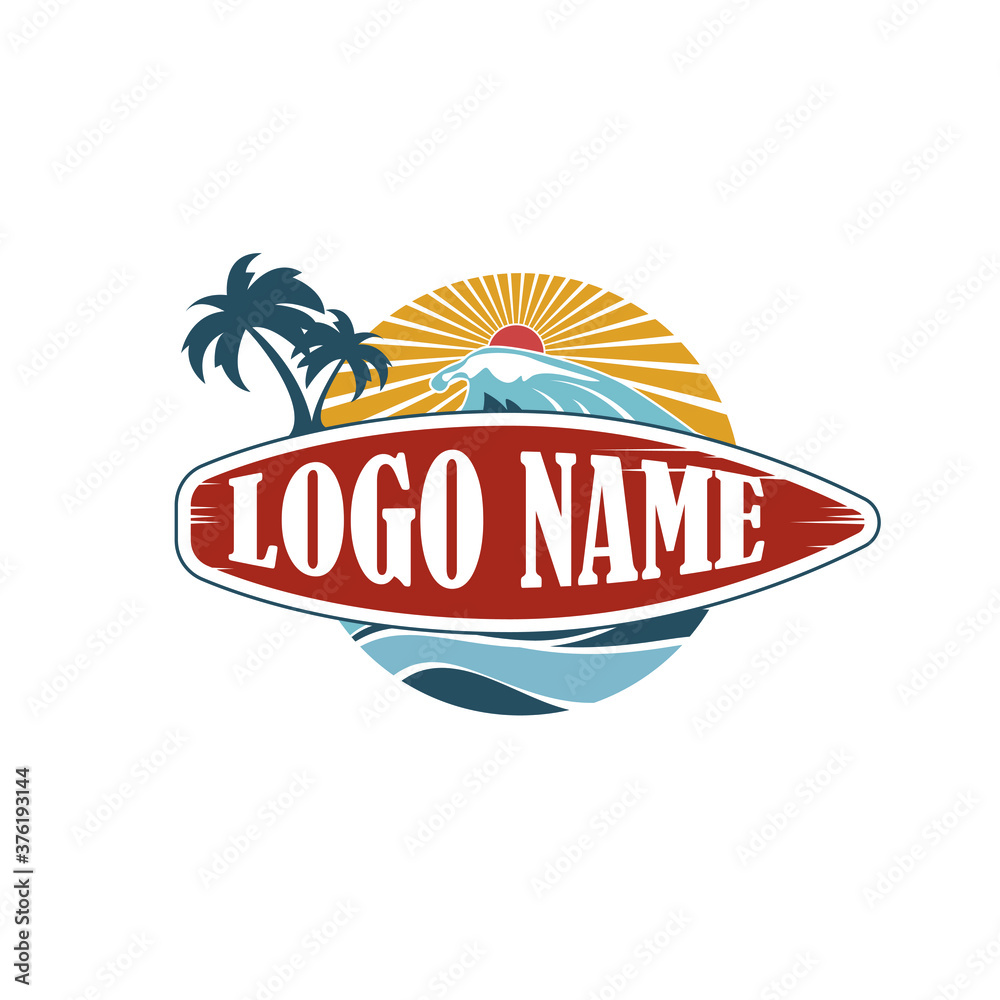 surfboard template logos, logos for the surfing community Stock Vector ...