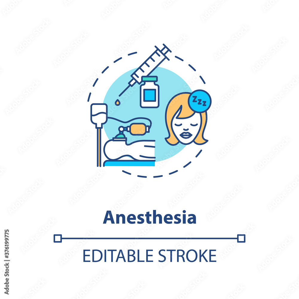 Anesthesia concept icon. Medical sedation, healthcare service idea thin ...