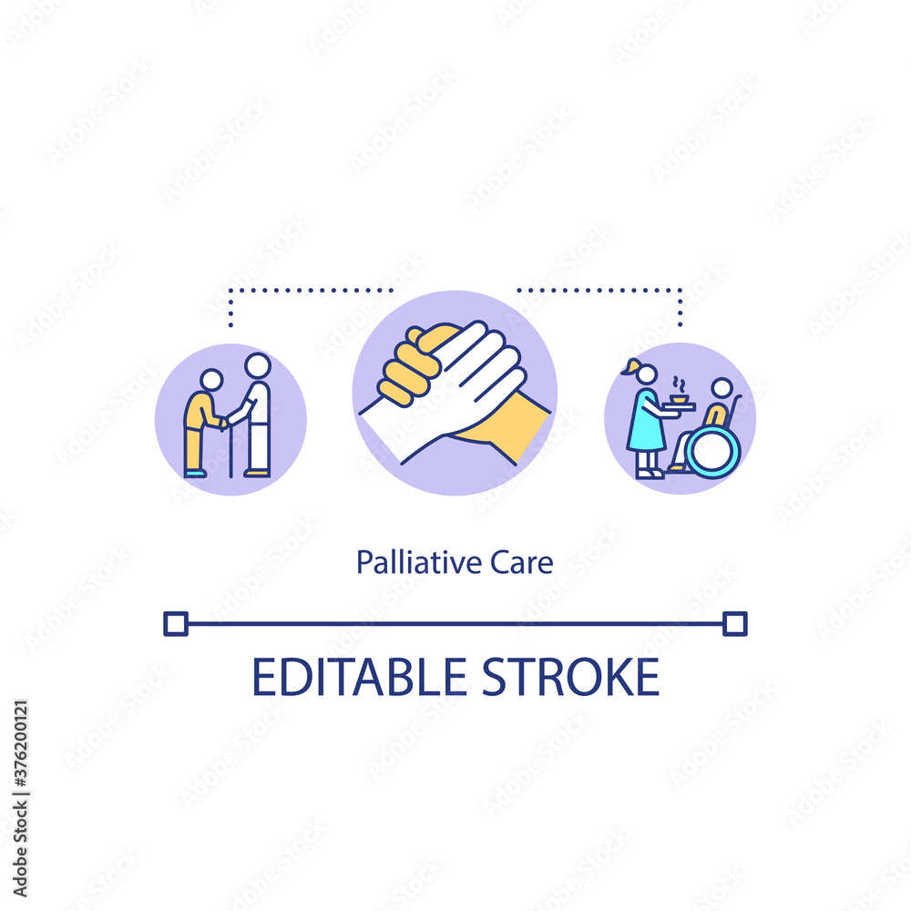 Palliative care concept icon. Healthcare service, medical caregiving ...