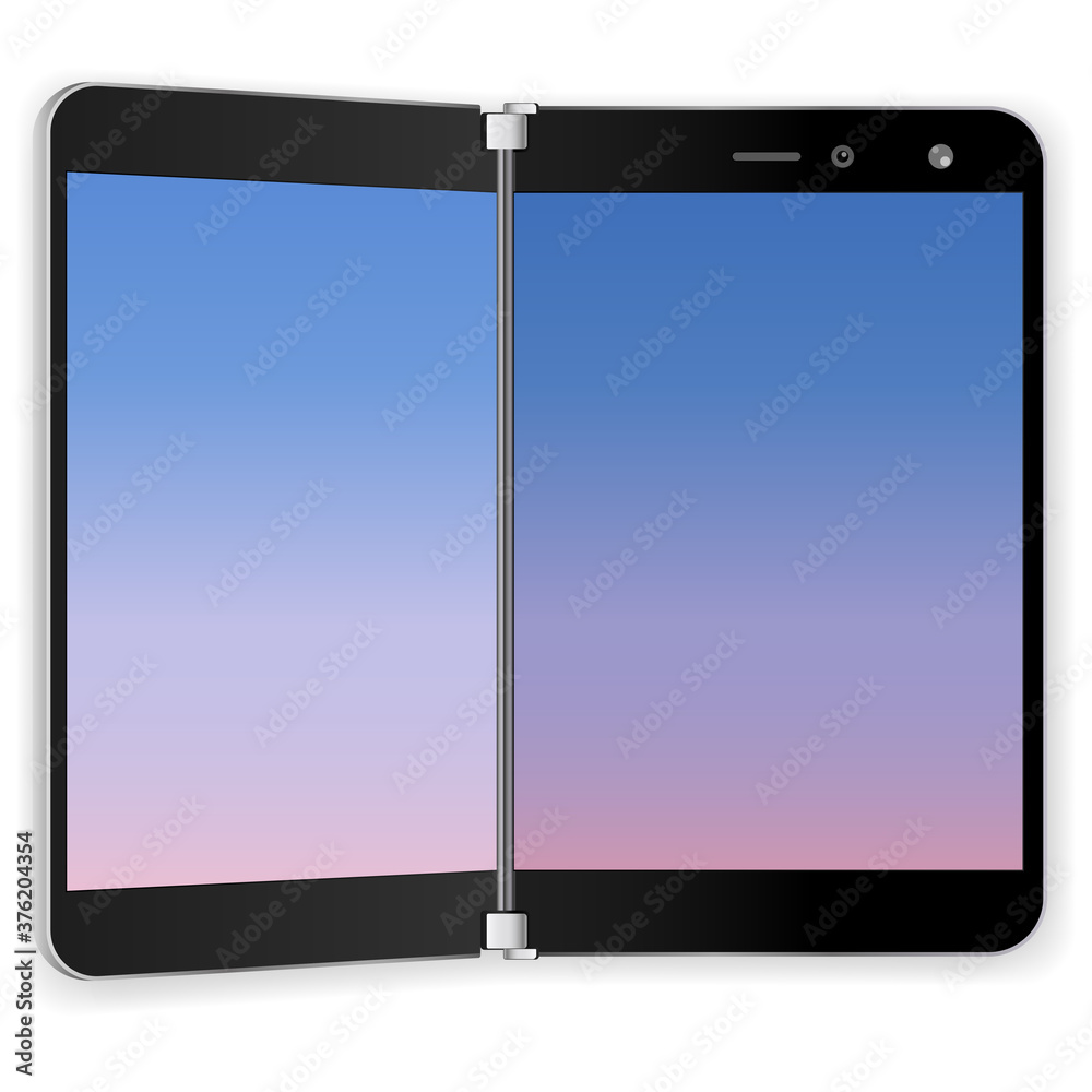 tablet device dual screen realistic design. microsoft surface duo Stock ...