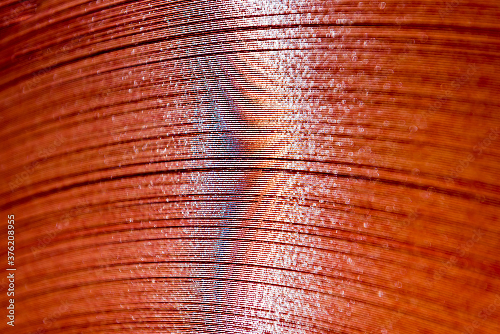 Curved lines of rolled metal are made of sheet steel. Stock Photo ...