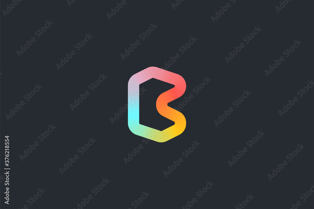 Technology Letter b Logo Template Stock Vector | Adobe Stock