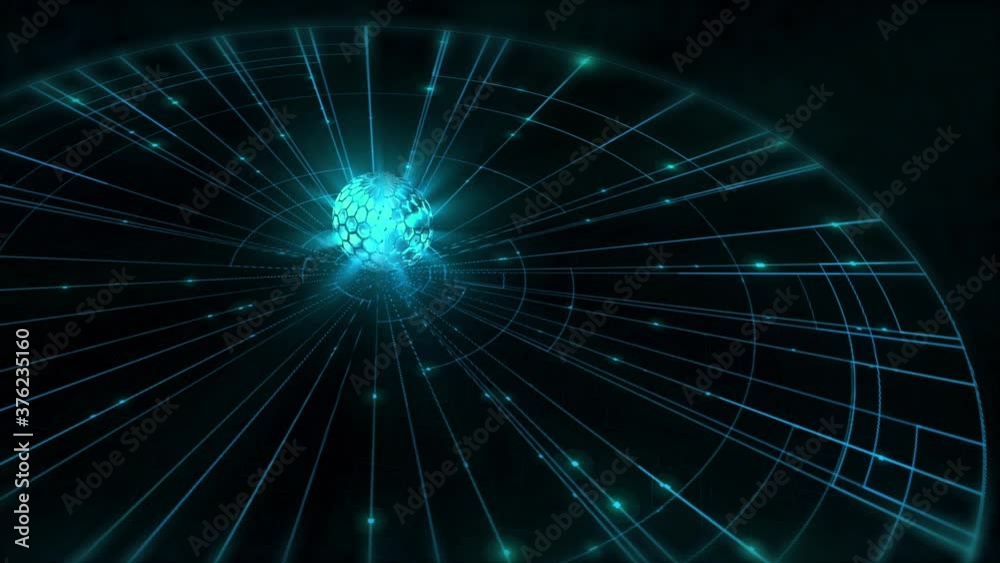 Futuristic sci-fi loop. Technological abstract motion background ...