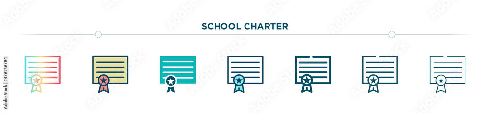Vetor de school charter icon designed in gradient, filled, two color ...