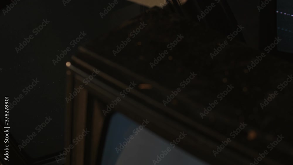 Close-up broken old TVs with color bars and broadcast interference ...