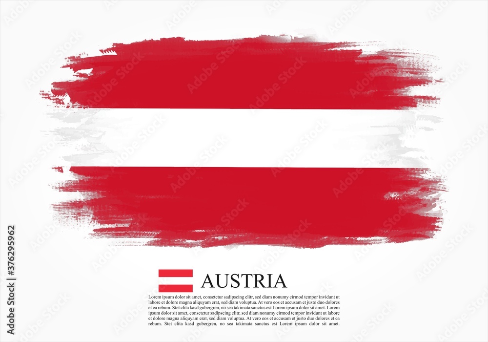 Textured and vector flag of Austria drawn with brush strokes. Texture ...