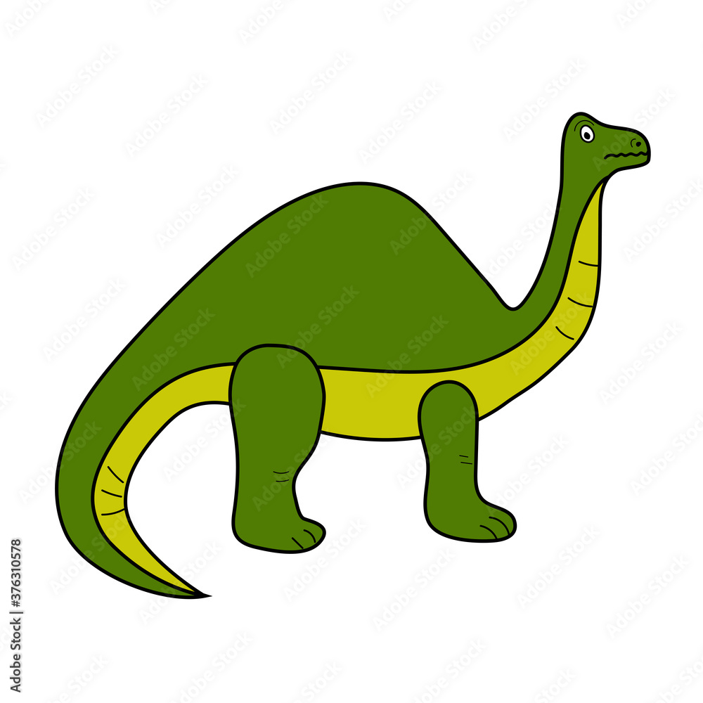Dinosaur Brontosaurus isolated. Cartoon style. Childish vector ...