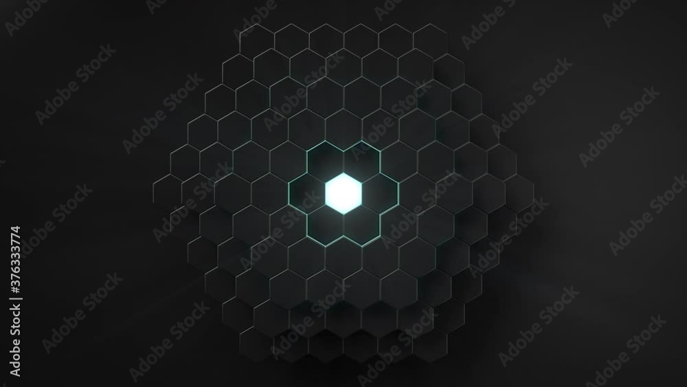 Vidéo Stock Animation abstract futuristic hexagons moving up, down ...