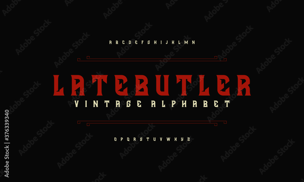 Retro classic alphabet design. Stylish font a to z. Vector illustration ...