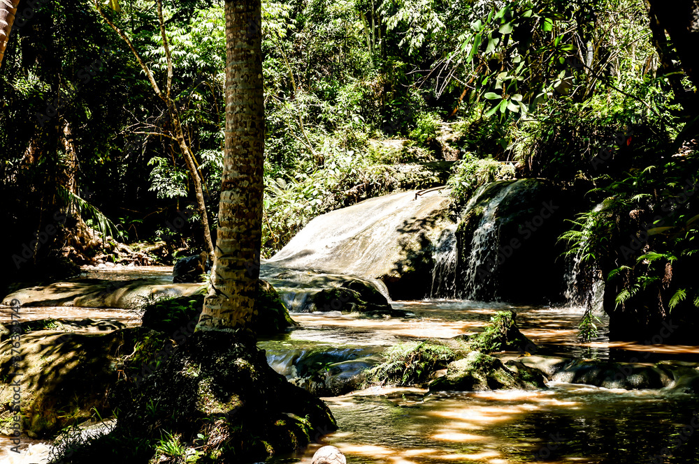 Muddy waterfalls in the middle of a tropical rainforest Stock Photo ...