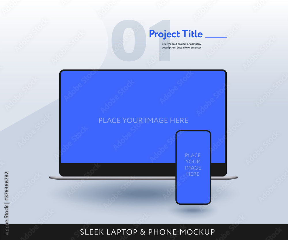 Laptop and mobile phone mockup design for portfolio or case study ...