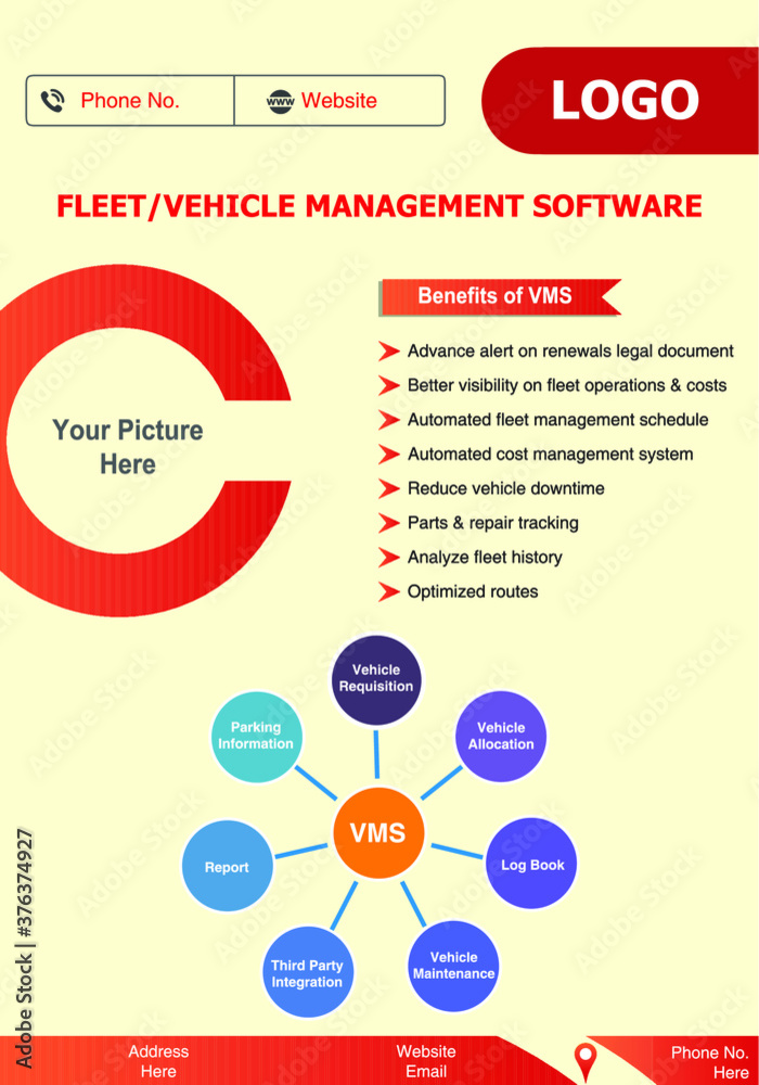 Business illustration showing the concept of fleet/vehicle Management ...
