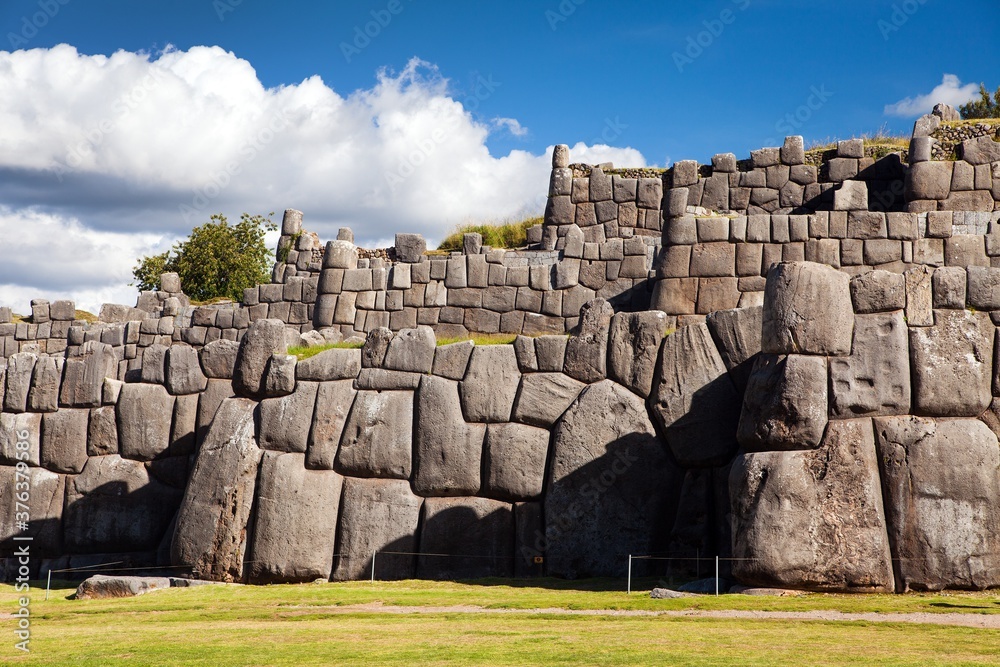 Sacsayhuaman, Inca ruins in Cusco or Cuzco town, Peru Stock Photo ...