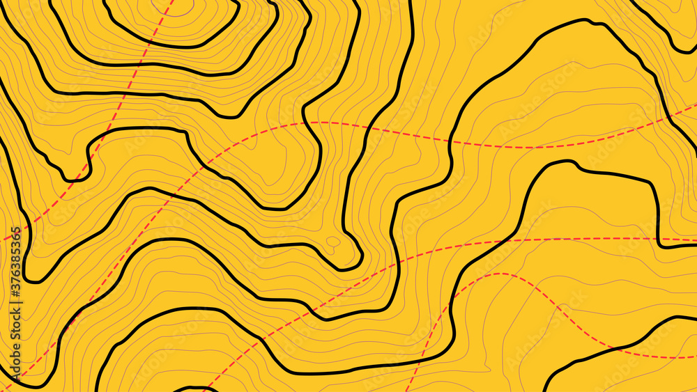 The stylized height map, topographic contour in lines. Concept of a ...