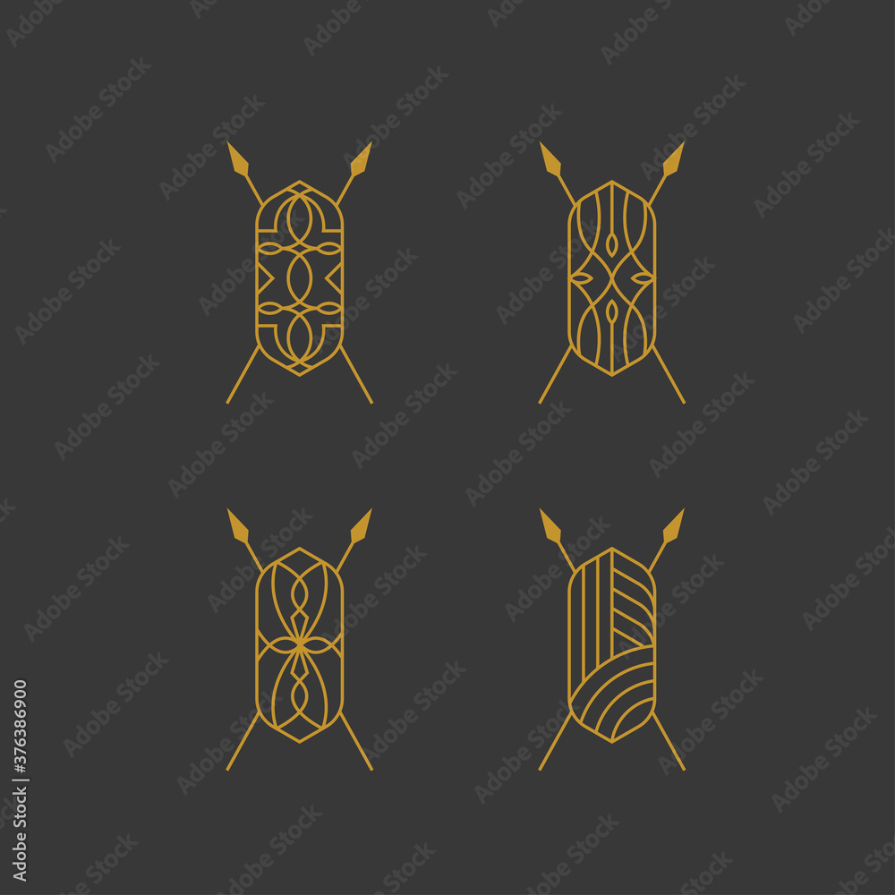 Native shield logo icon design template premium vector Stock Vector ...