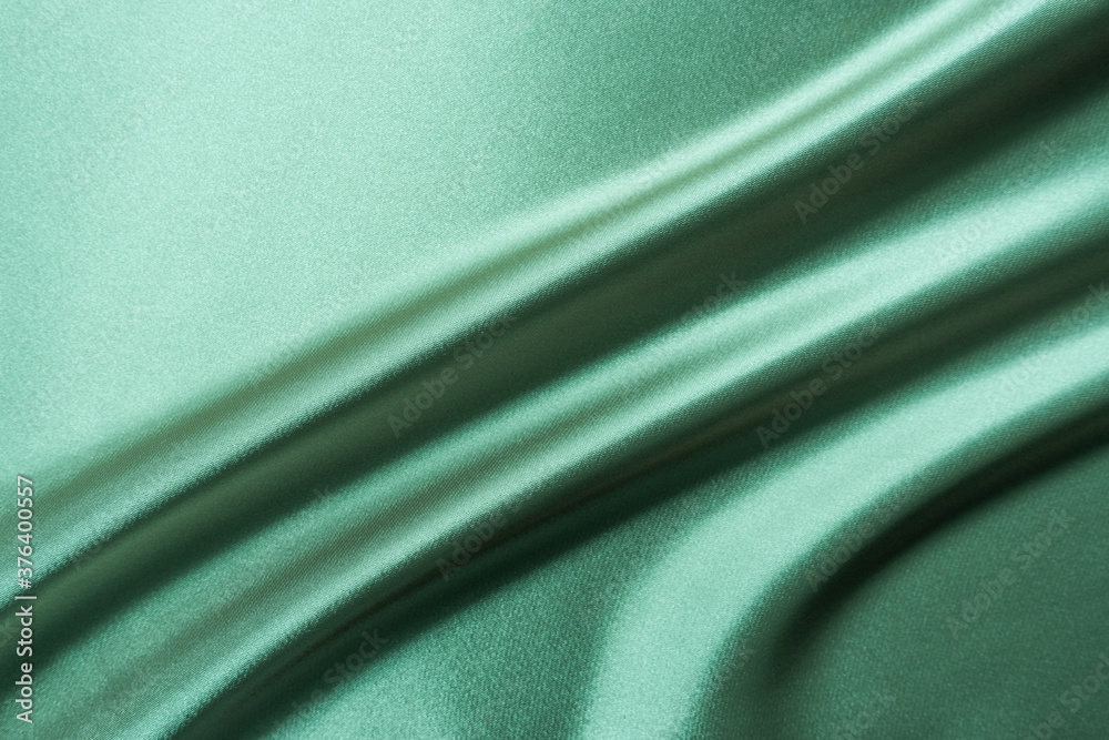 Elegant green silk fabric texture as background Abstract background ...