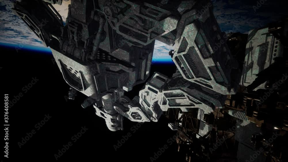 fleet of massive spaceships known as motherships taking position over ...