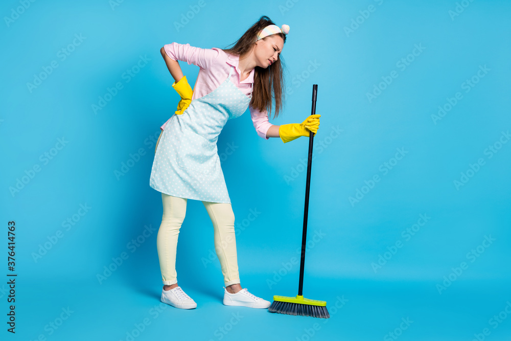 Full length body size view of her she nice attractive tired overworked ...