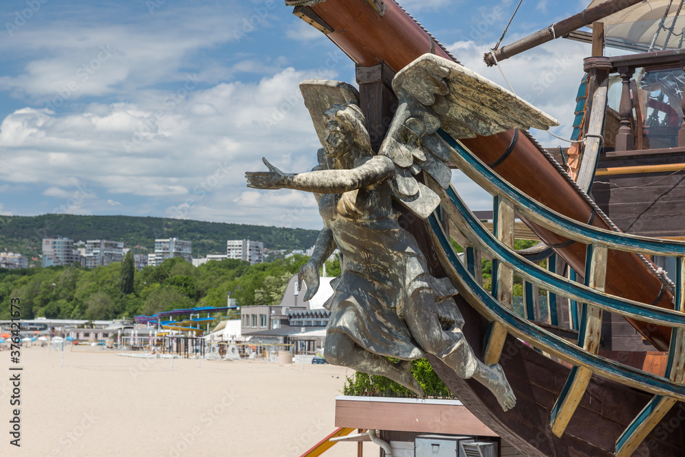 Figurehead (nose shape) is an ornament on nose of sailing vessel ...